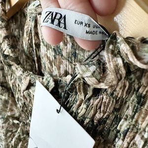 Zara | Tops | New Zara Sheer Multi Colored Mock Neck Top | Poshmark